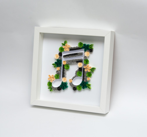 Green Musical Note Quilling Wall Art - Paper Paradise