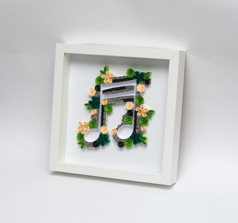 Green Musical Note Quilling Wall Art - Paper Paradise