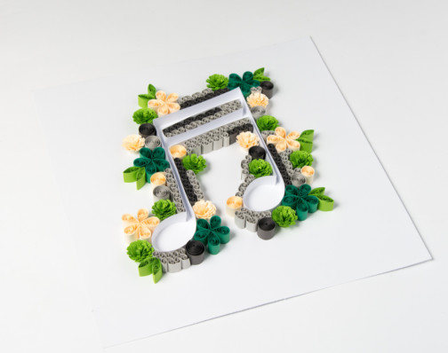 Green Musical Note Quilling Wall Art - Paper Paradise