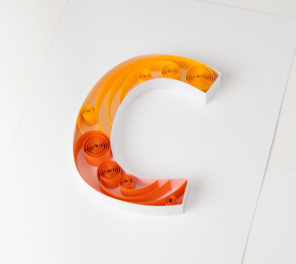 Letter C - Unique Quilled Monogram - Paper Paradise