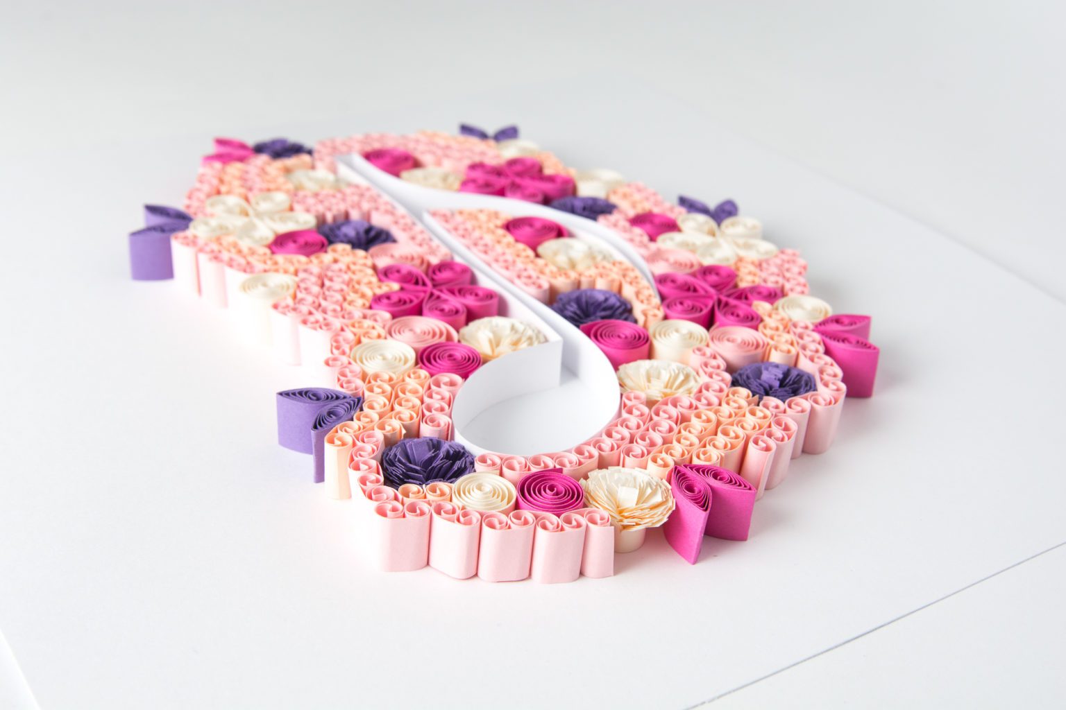 Quilling Wall Art - Pink Musical Note - Paper Paradise