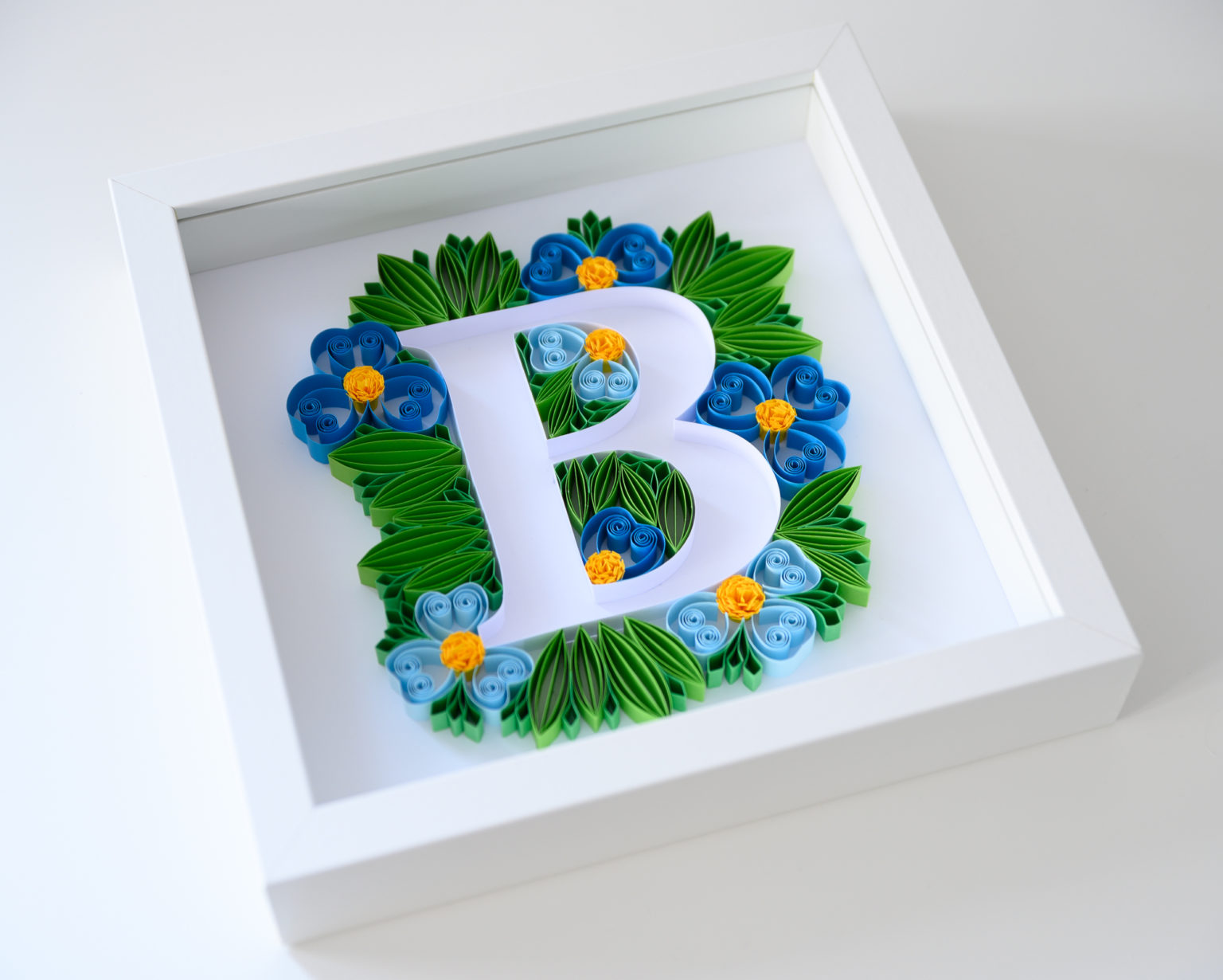 Paper Typography - Floral Letter B Wall Art - Paper Paradise