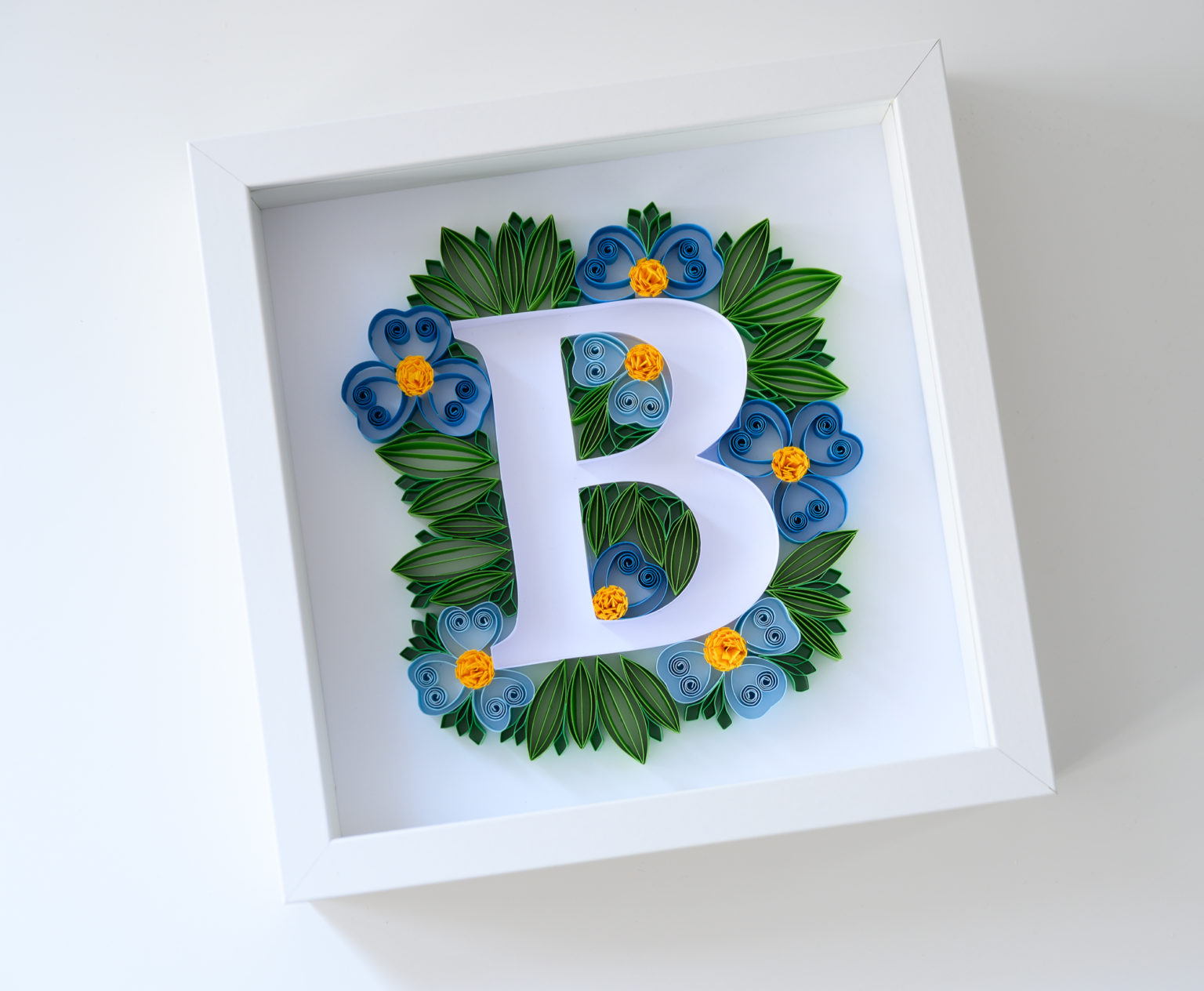 Paper Typography - Floral Letter B Wall Art - Paper Paradise