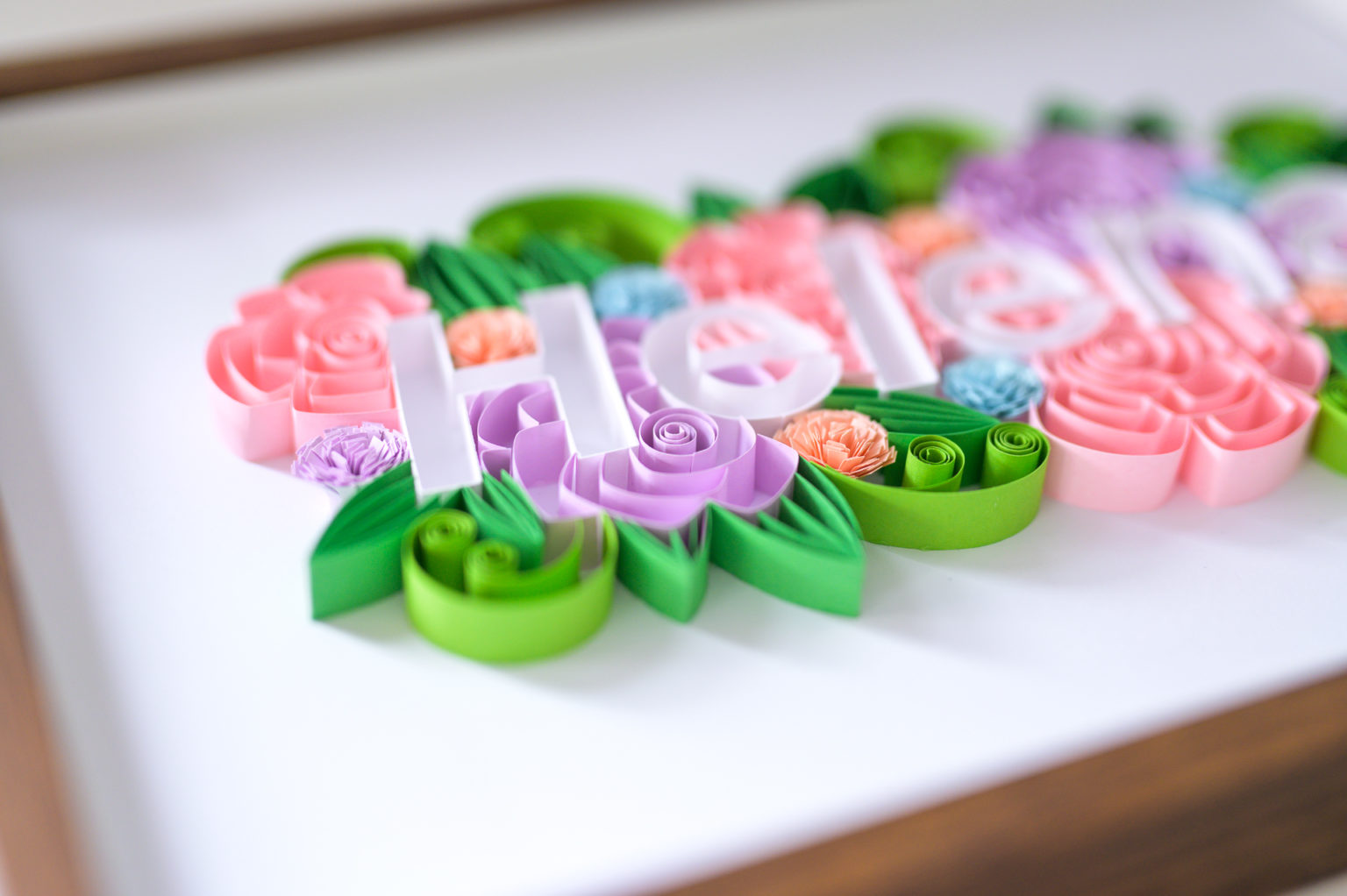 Floral Name Sign - Unique Paper Name Wall Art - Paper Paradise