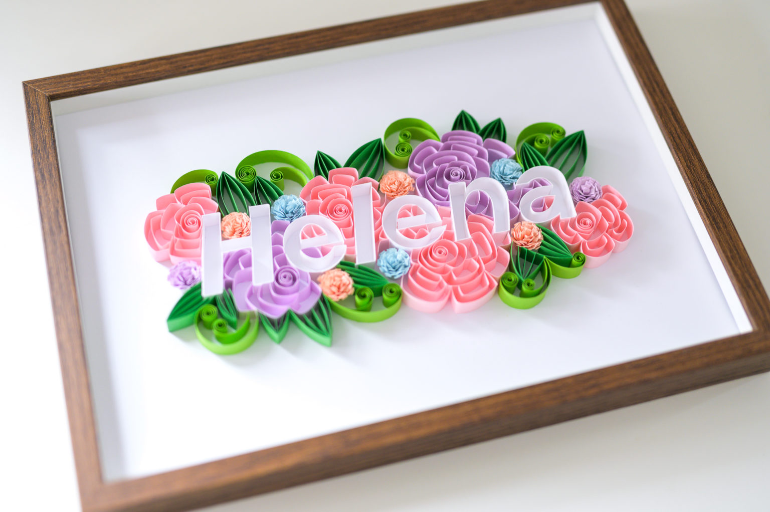 Floral Name Sign - Unique Paper Name Wall Art - Paper Paradise