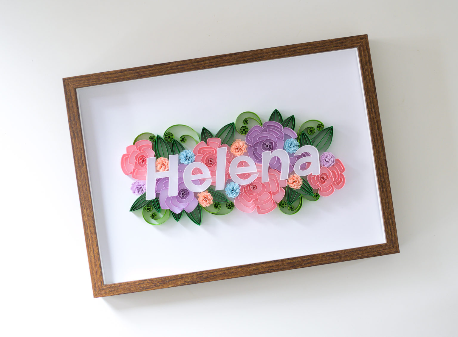 Floral Name Sign - Unique Paper Name Wall Art - Paper Paradise
